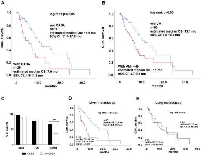 Second line chemotherapy and visceral metastases are associated with ...